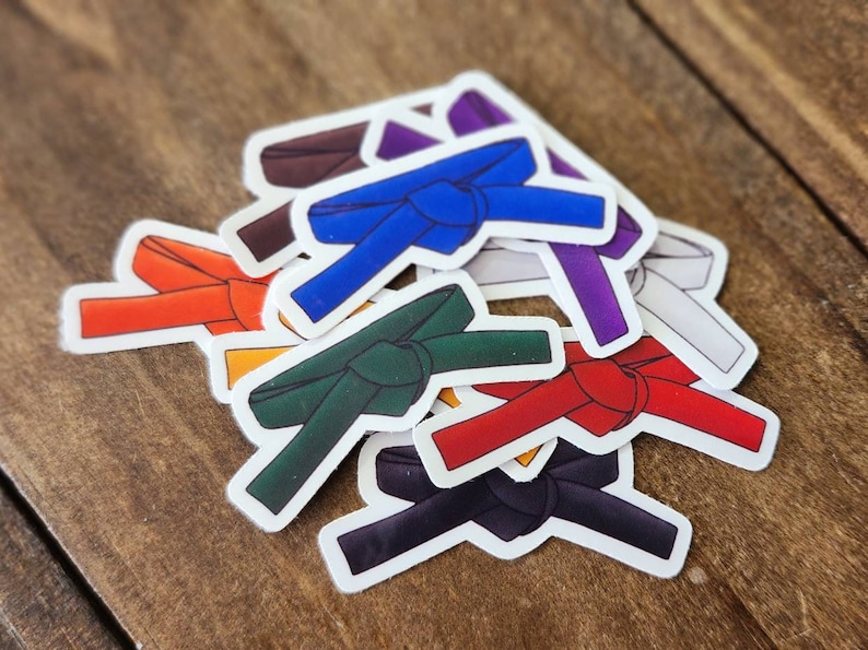1.5" Martial Arts Belt Rank Stickers for Karate, Taekwondo, Jiu Jitsu ...