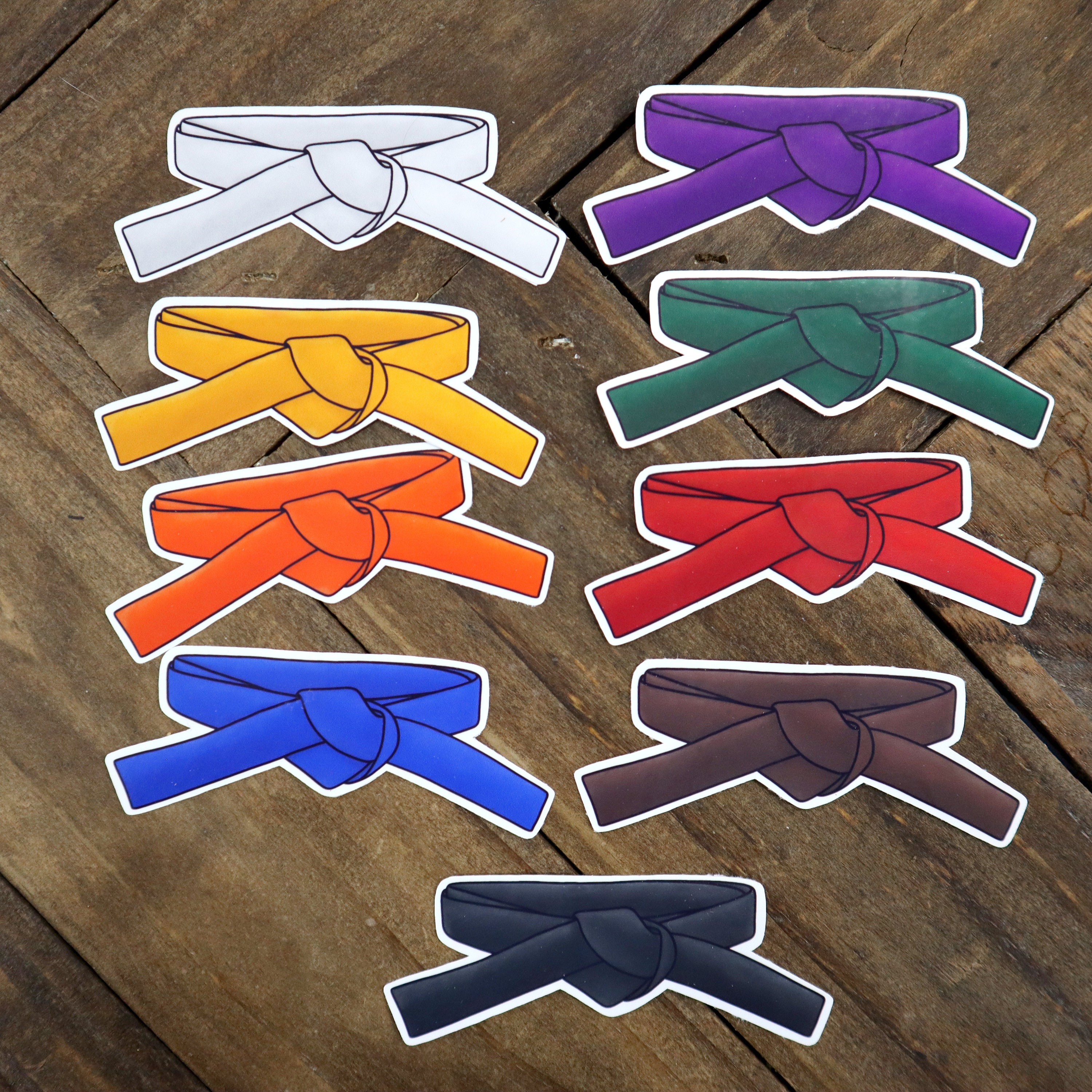 3.5" Martial Arts Belt Rank Stickers for Karate, Taekwondo, Jiu Jitsu ...