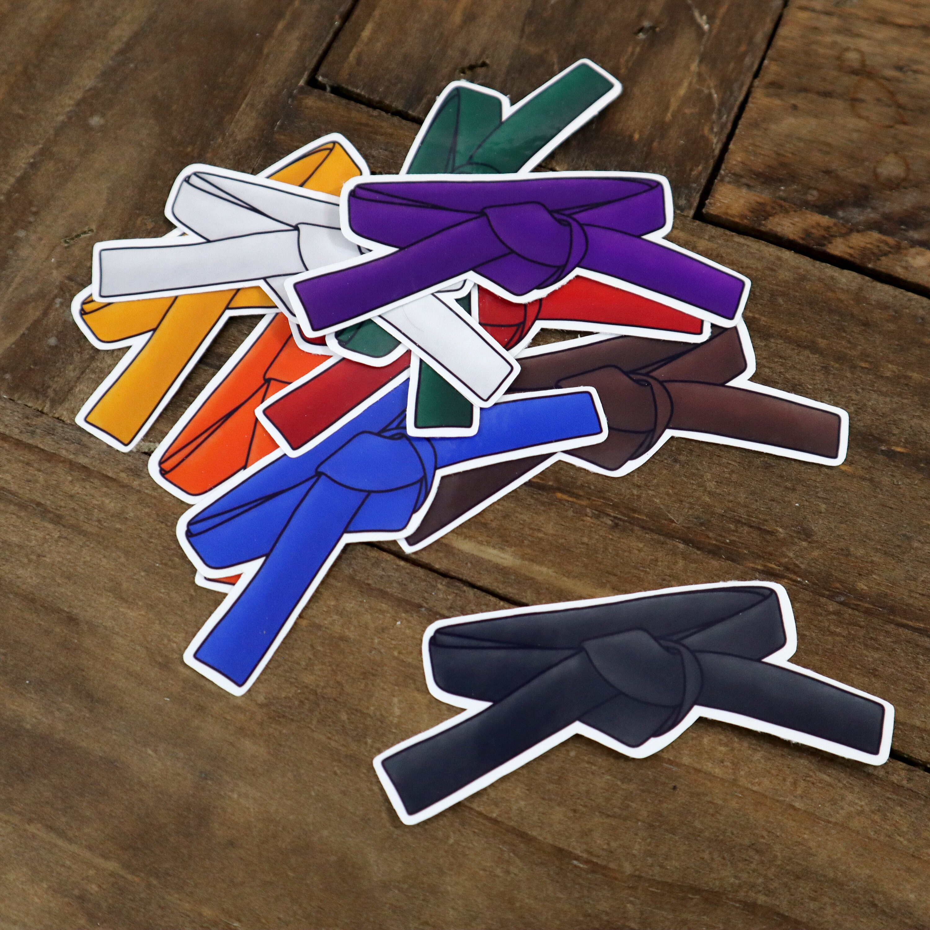 3.5" Martial Arts Belt Rank Stickers for Karate, Taekwondo, Jiu Jitsu ...
