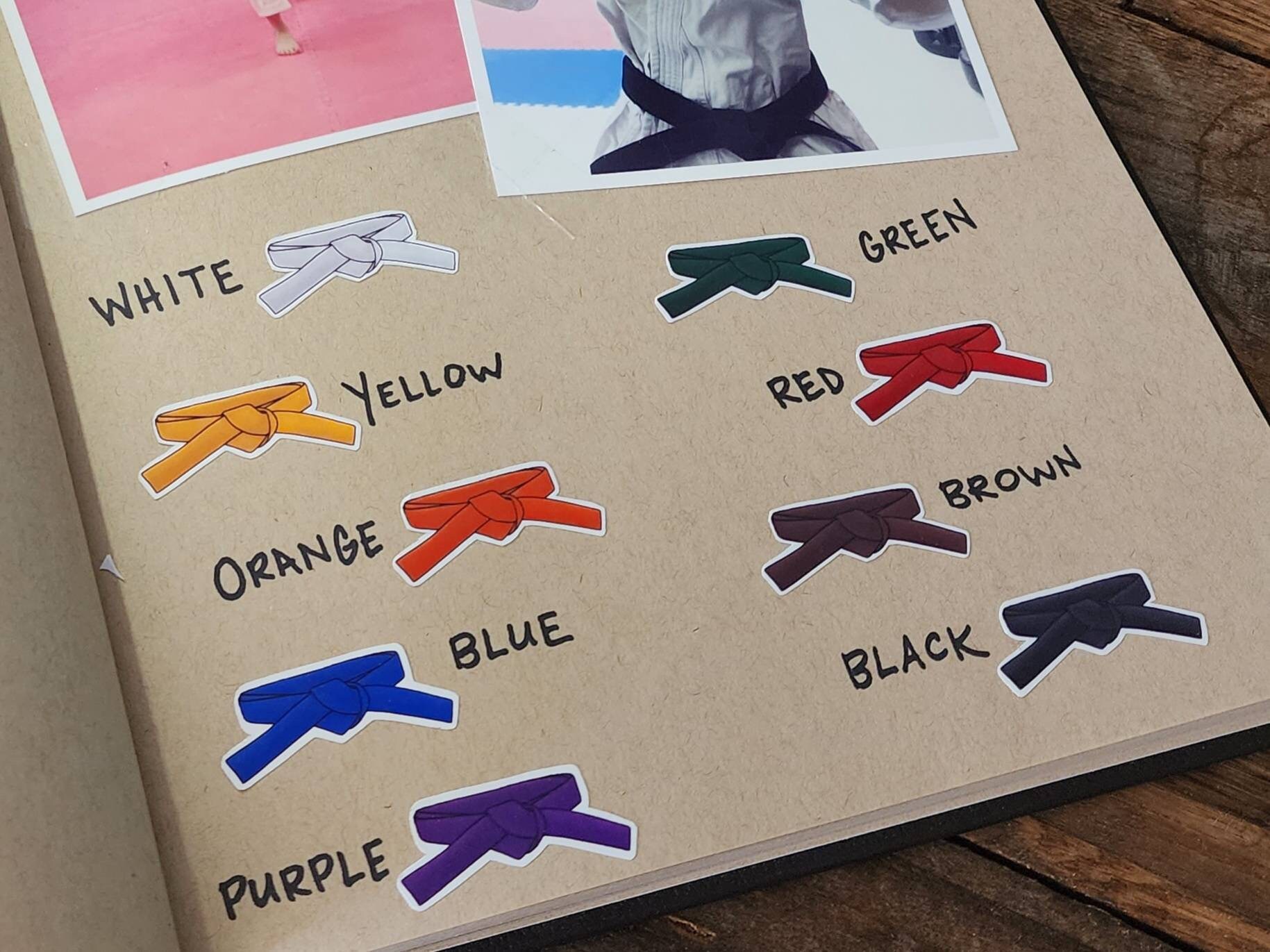 1.5" Martial Arts Belt Rank Stickers for Karate, Taekwondo, Jiu Jitsu ...
