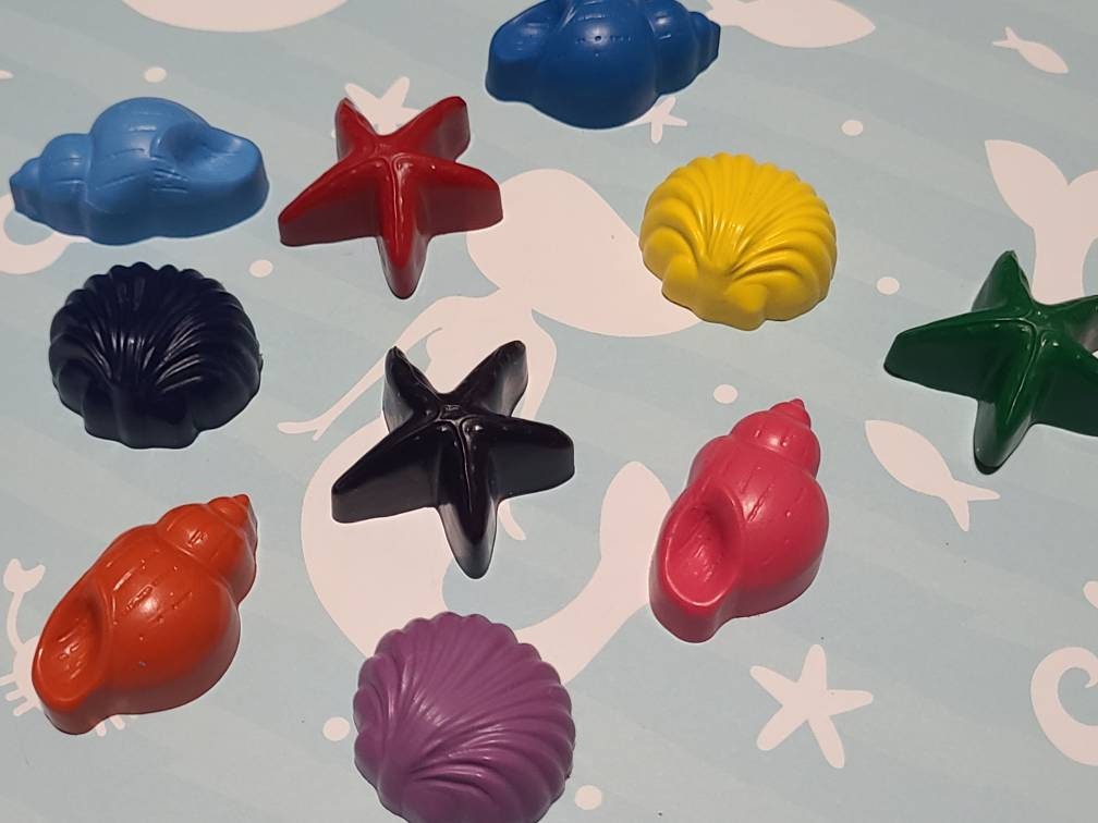 Seashell Shaped Crayons, Beach Party Favors, Kids Party Favors - Etsy