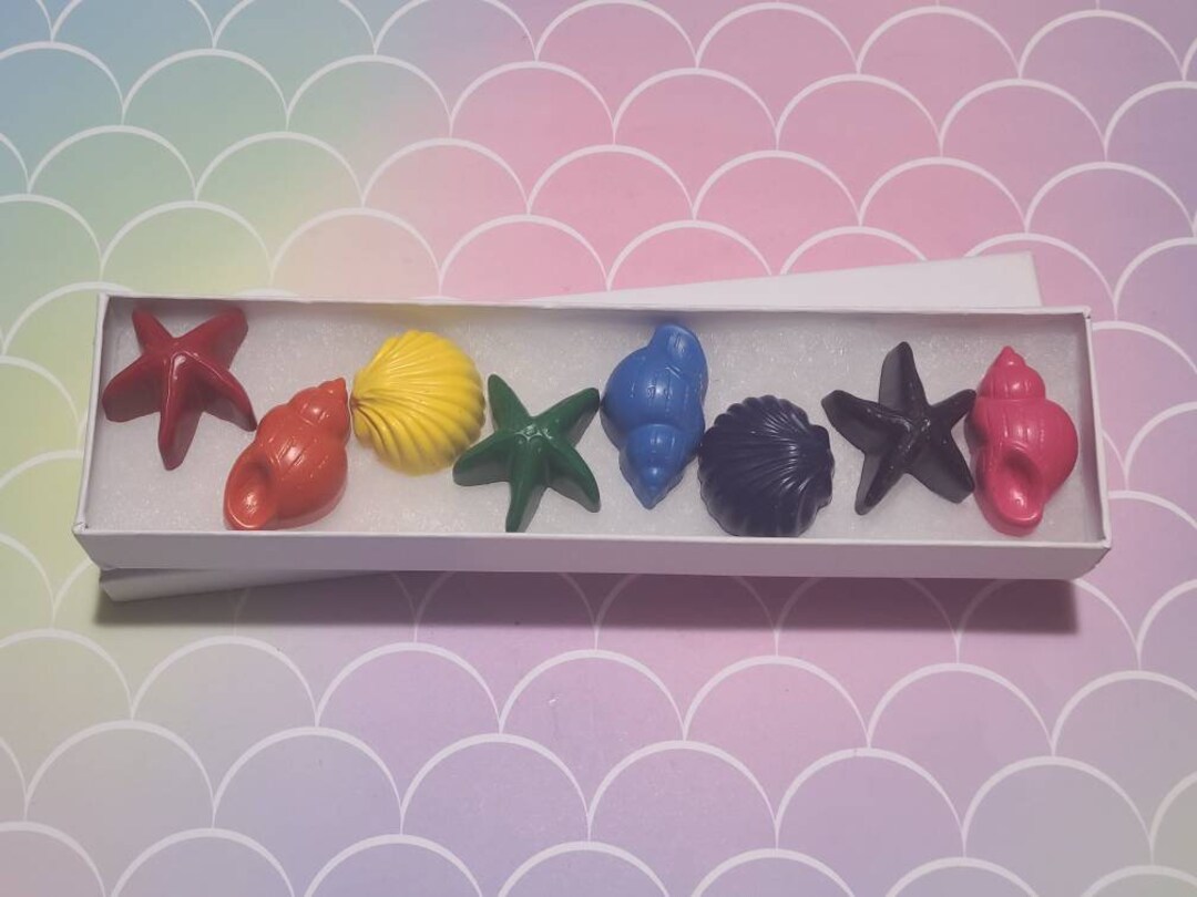 Seashell Shaped Crayons, Beach Party Favors, Kids Party Favors - Etsy