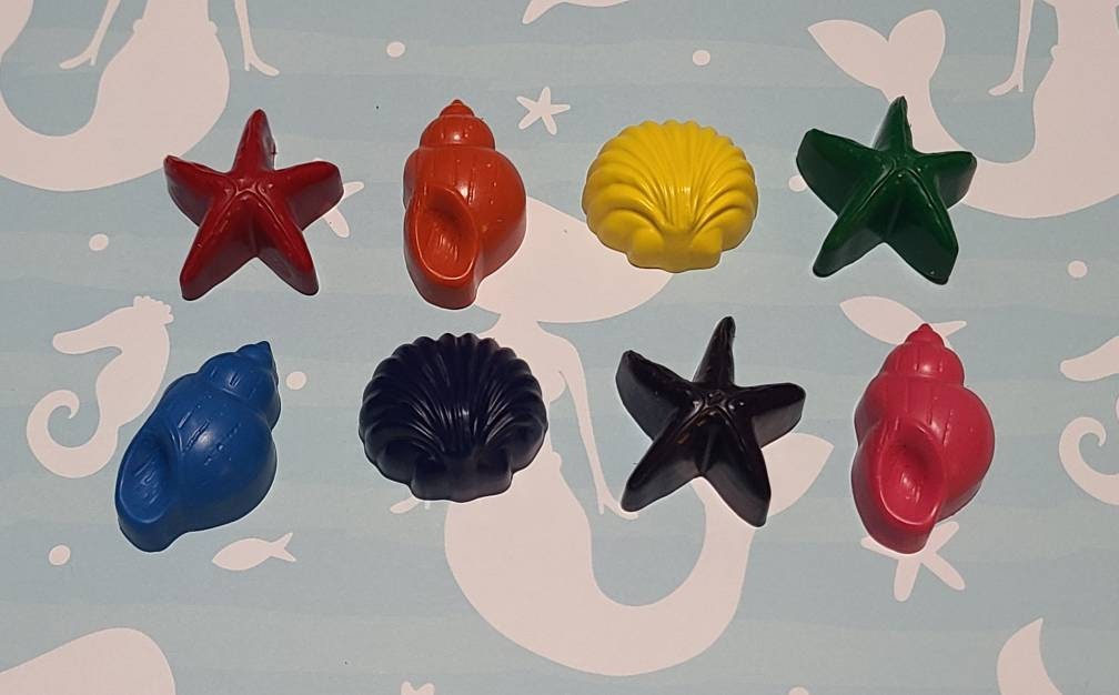 Seashell Shaped Crayons, Beach Party Favors, Kids Party Favors - Etsy