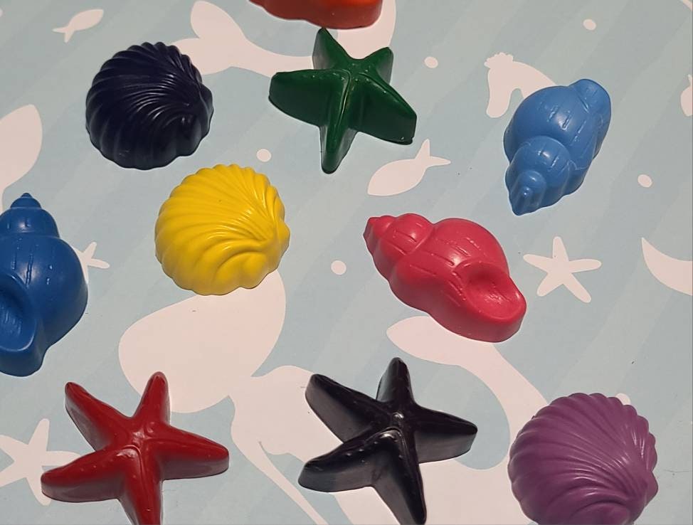 Seashell Shaped Crayons, Beach Party Favors, Kids Party Favors - Etsy
