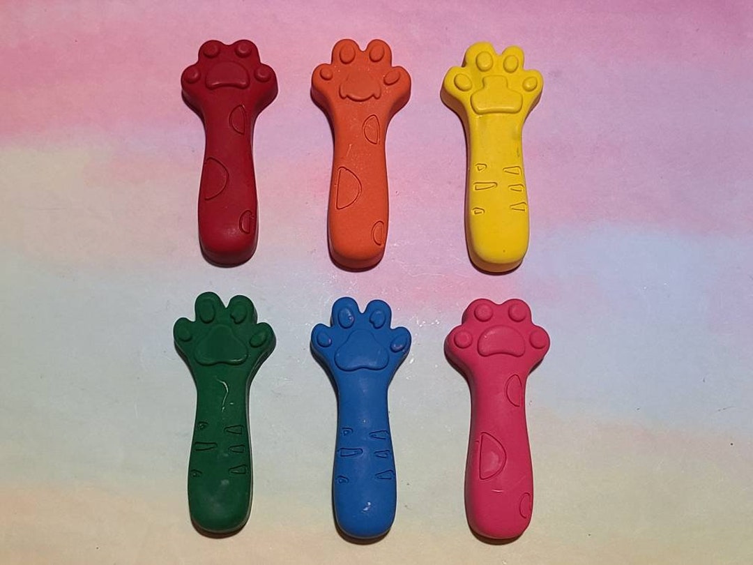 Large Chunky Cat Paw Crayons Preschool Crayons Kids Party - Etsy