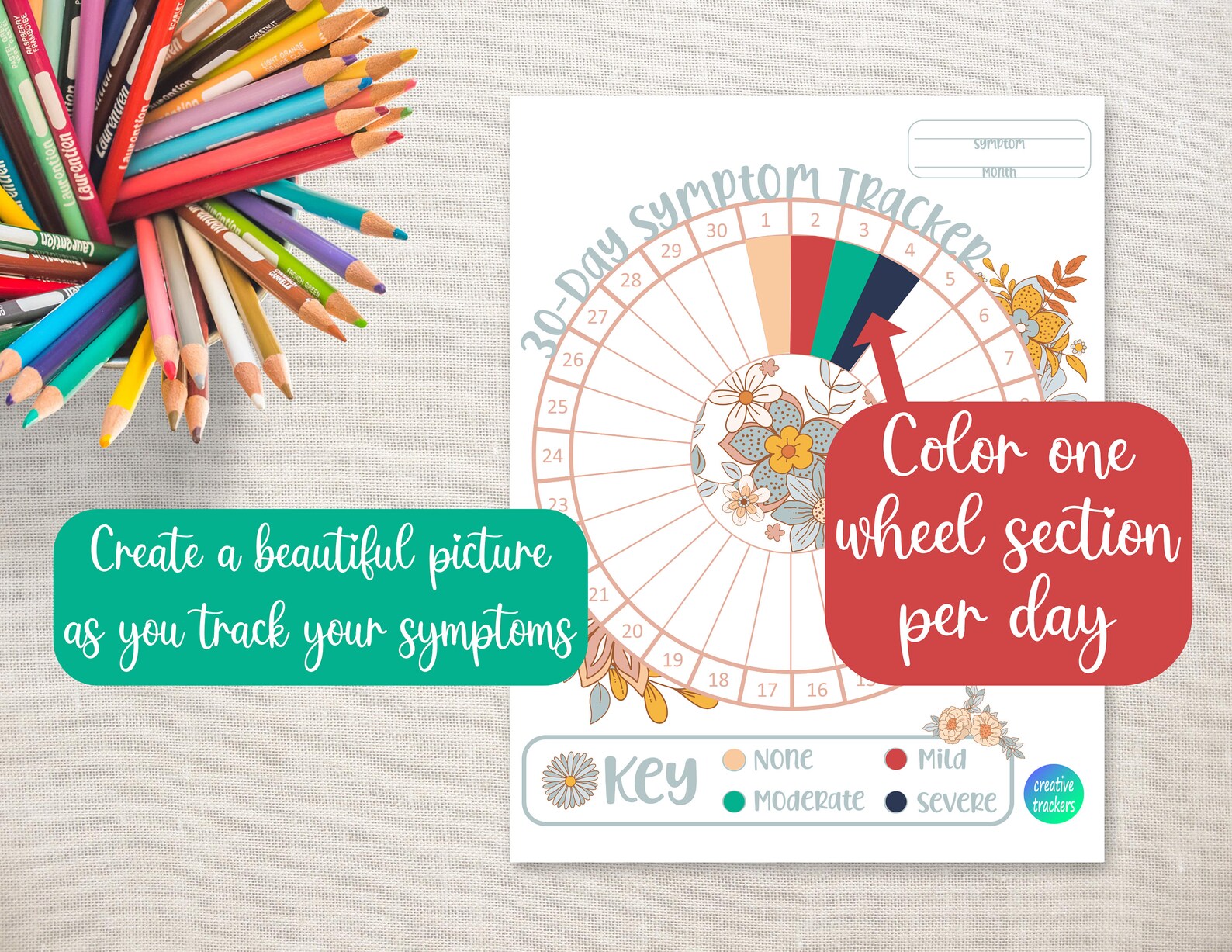 Wheel Tracker Symptom Tracker Mood Tracker Mental Health - Etsy