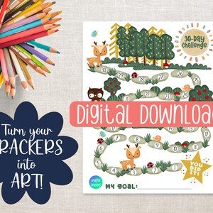 30 Day Challenge, Woodland Creatures, Goal Tracker, Sticker Chart, New ...