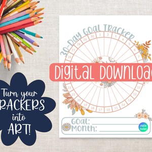 30 Challenge Vintage Tracker Wheel Circle Tracker Goal - Etsy