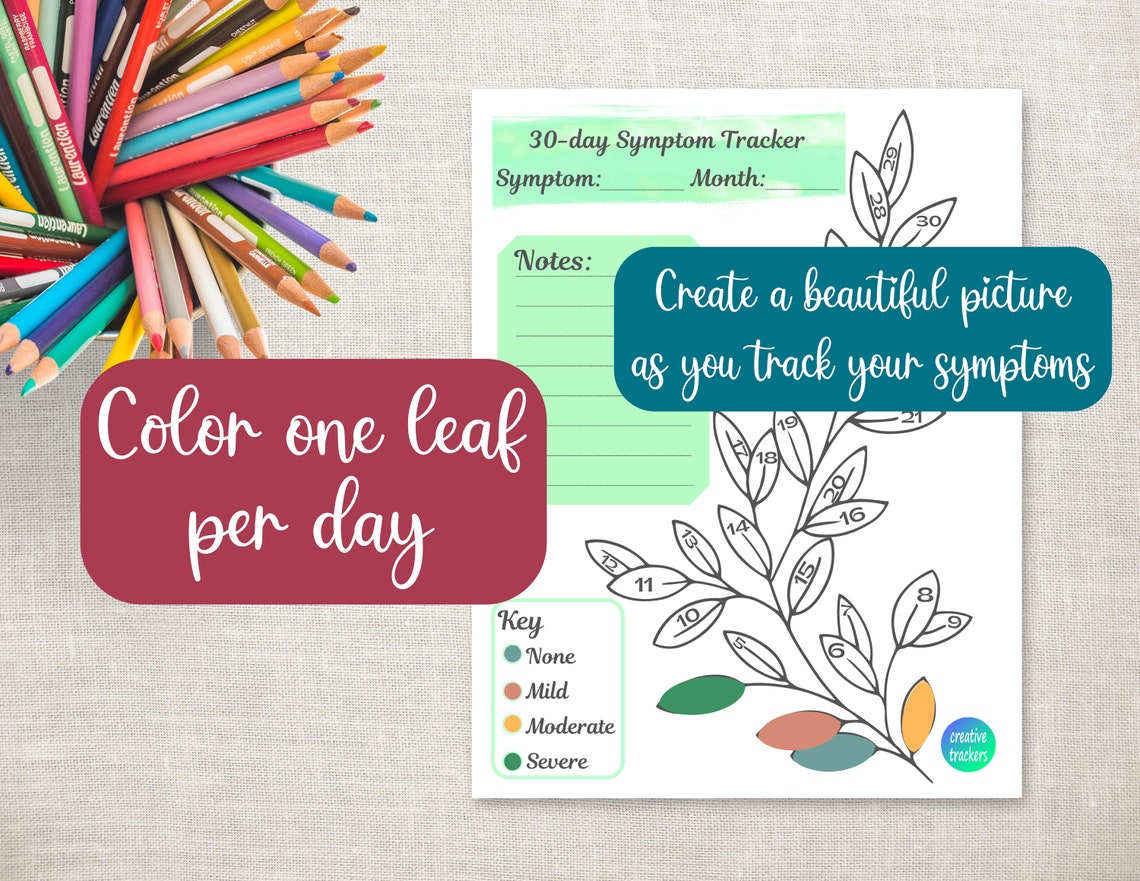 30 Day Symptom Tracker, Mental Health, Physical Health, Allergy Tracker ...