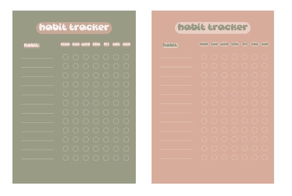 Digital Aesthetic Weekly Habit Tracker - Etsy