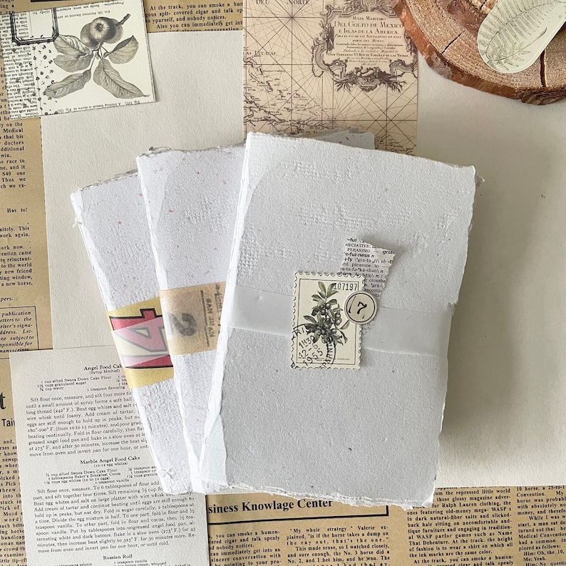 2 Sizes Handmade Paper Journal Deckled Edge Journaling - Etsy