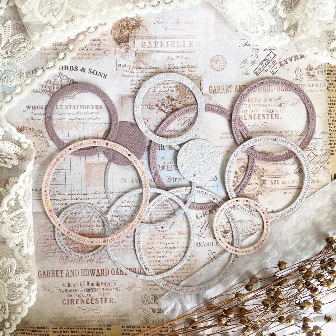 Die Cut Handmade Paper Ring Set | 10 Pcs | Mixed Colors | Journaling ...