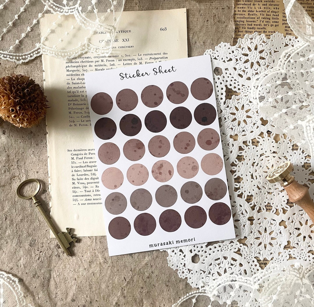 Sticker Sheet - Brown Circles and Eyelets | Journaling | Planner ...