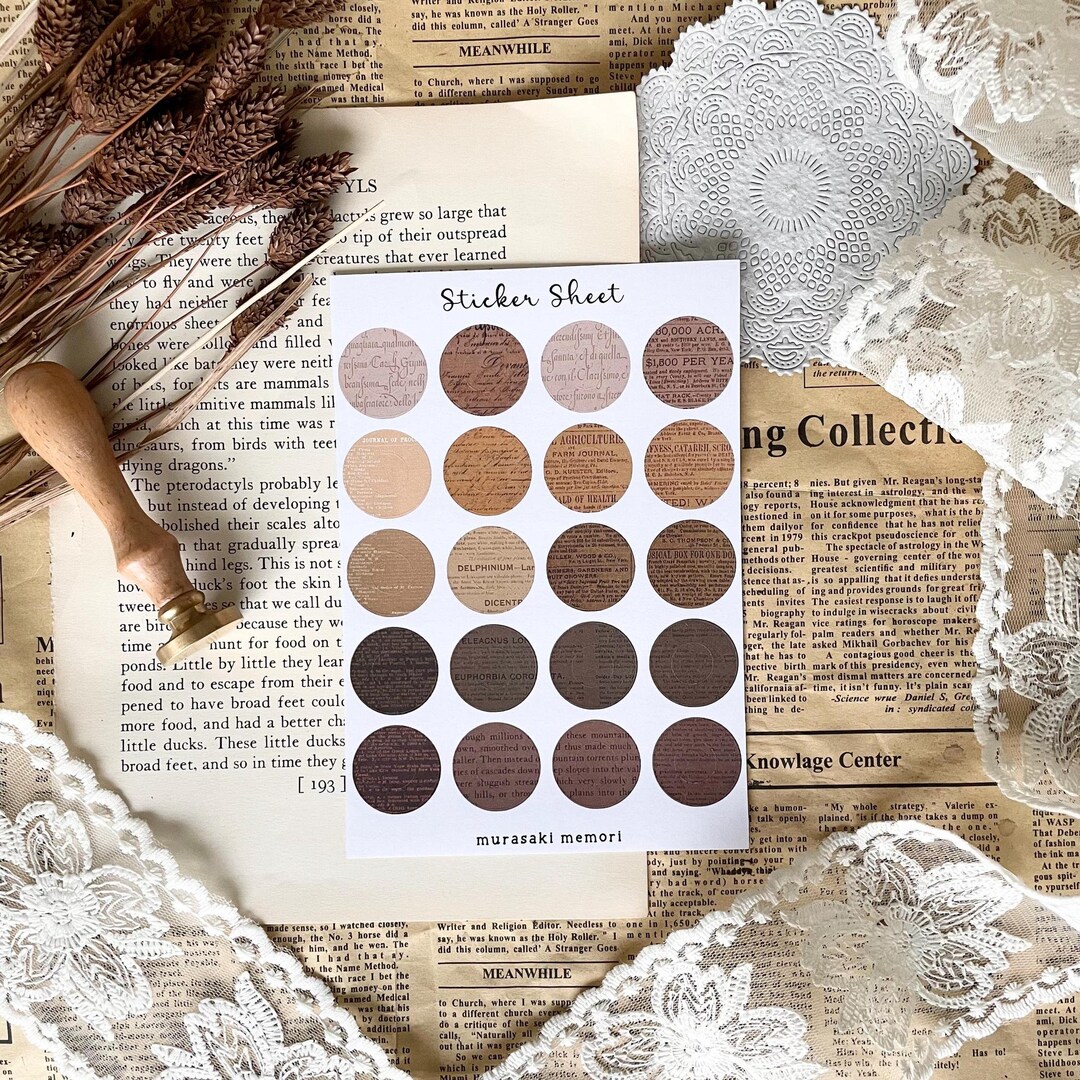 Sticker Sheet - Brown Page Circles and Eyelets | Journaling | Planner ...
