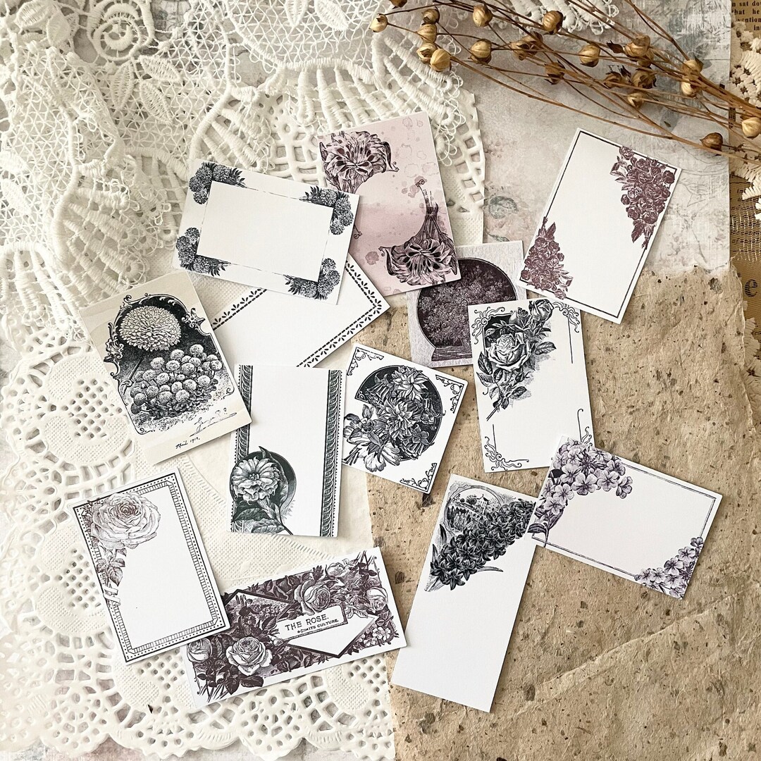 Label Set - Vintage Flowers | 13 Pieces | Journaling | Planner ...