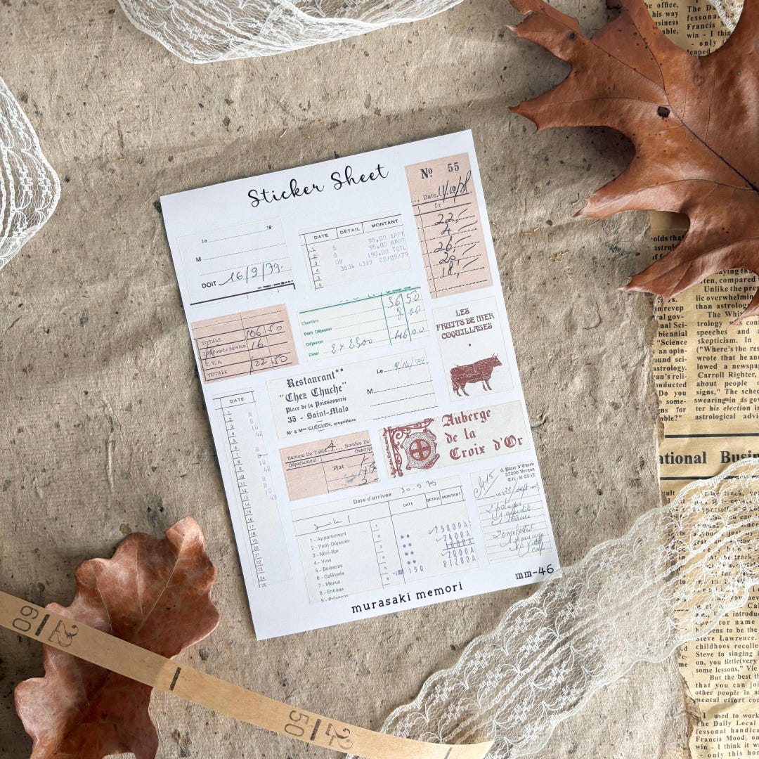 Sticker Sheet - Vintage Receipt Pieces | Journaling | Planner ...
