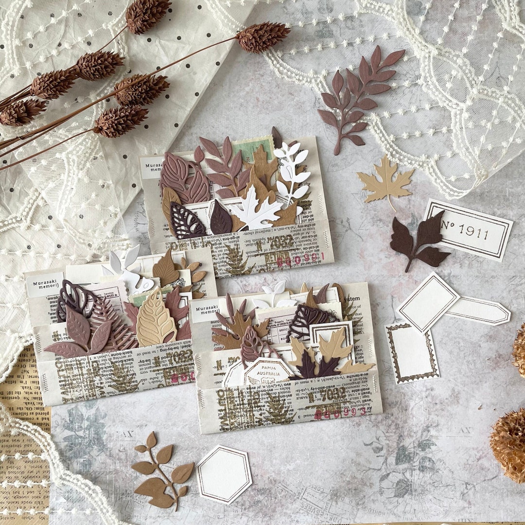 Die Cut Set - Labels and Leaves | 20 Pieces | Stamped | Scrapbooking ...