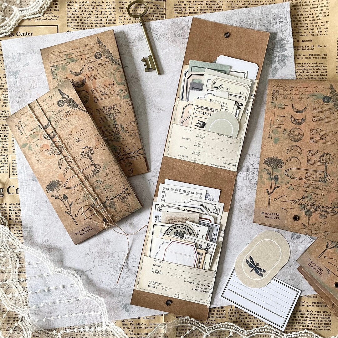 Assorted Label Pocket - Mixed Vintage Labels | +50 Pieces | Journaling ...