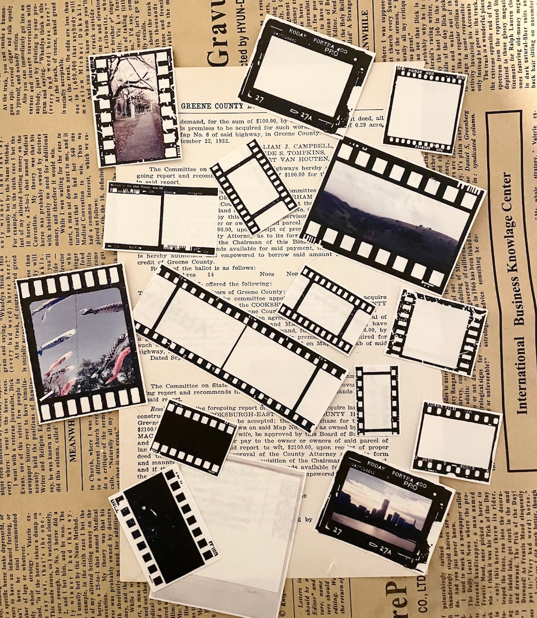 Cut Out Stickers Retro Film Frosty Clear 16 Pieces Die Cut Journaling ...