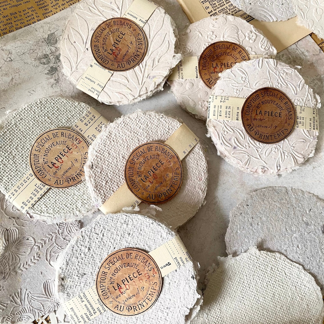 Circle Handmade Paper Set | Embossed or Plain | 10 Sheets | Deckled ...