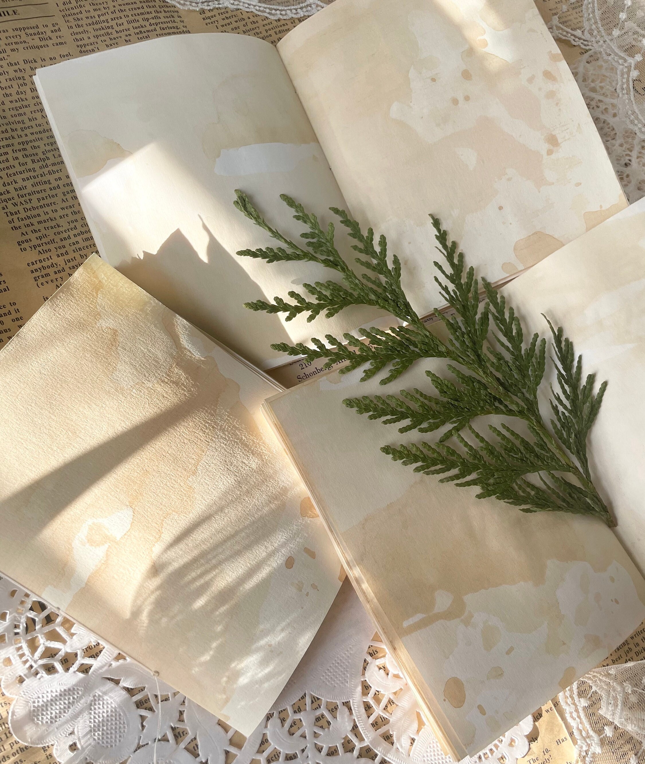 Handmade Tea-dyed Paper Journal | Linen & Laid Paper | Junk Journal ...