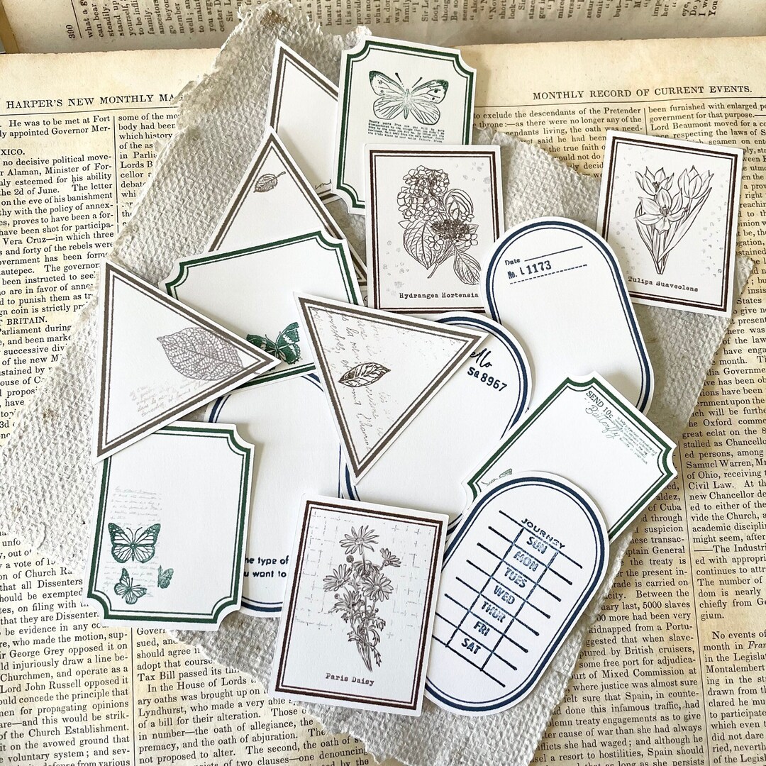Ephemera Pieces - Journaling Cards & Labels | 16 Pieces | Journal ...