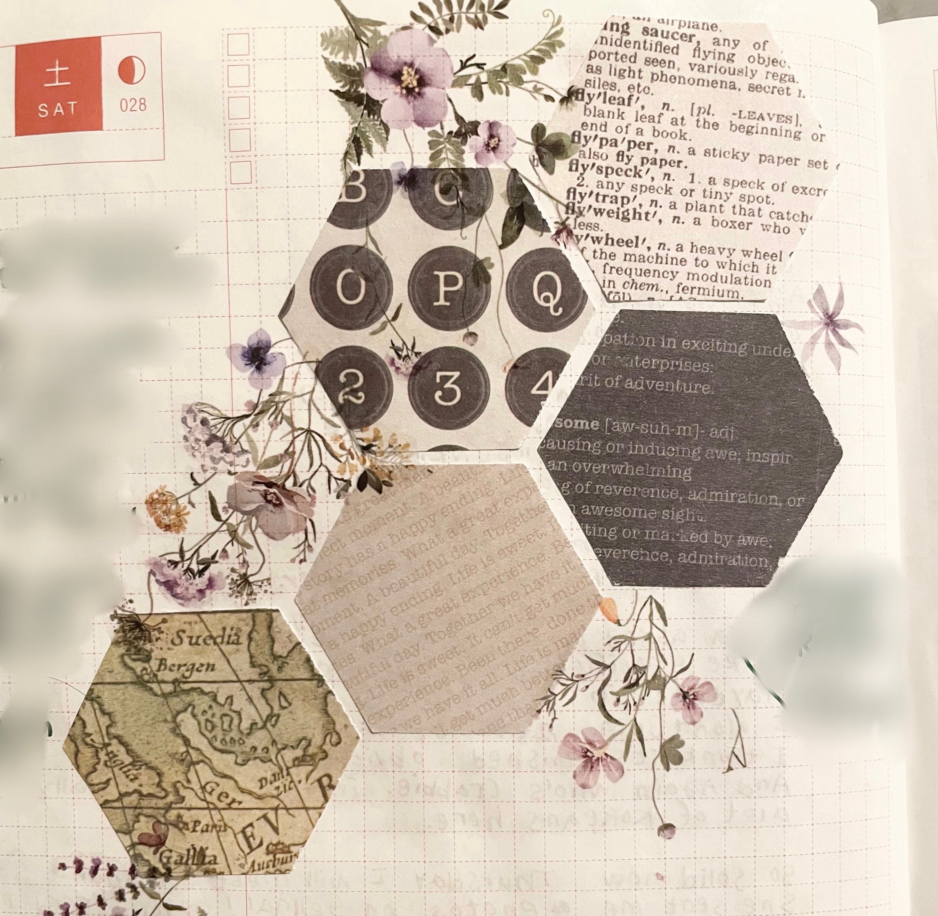 Mixed Paper Hexagon Cut Outs | 20 Pieces | Paper Cuts | Vintage | DIY ...