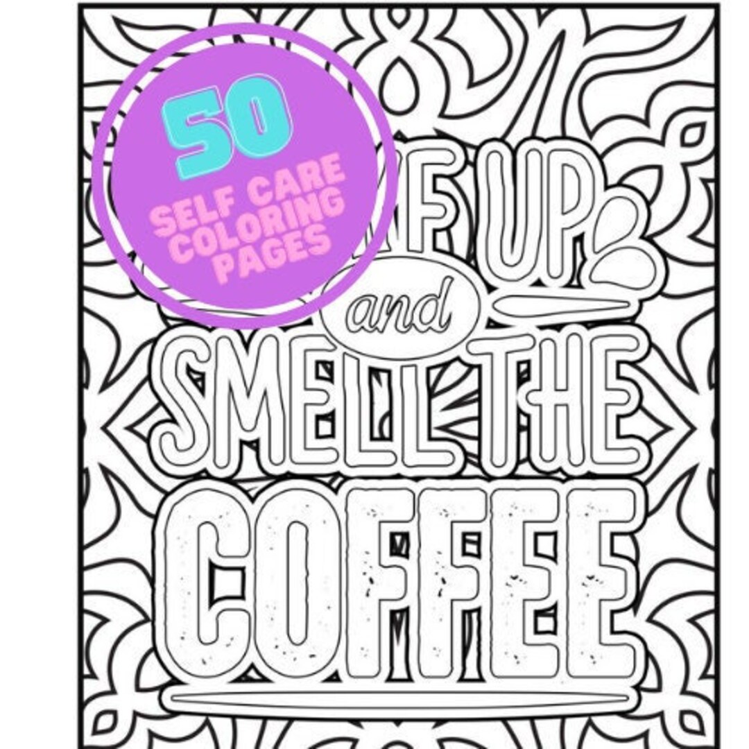 50 Self Care Coloring Pages Vol. 1 - Etsy