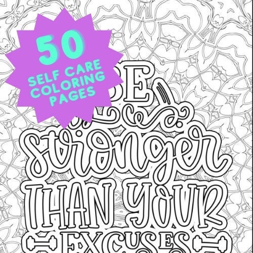 50 Self Care Coloring Pages Vol. 2 - Etsy