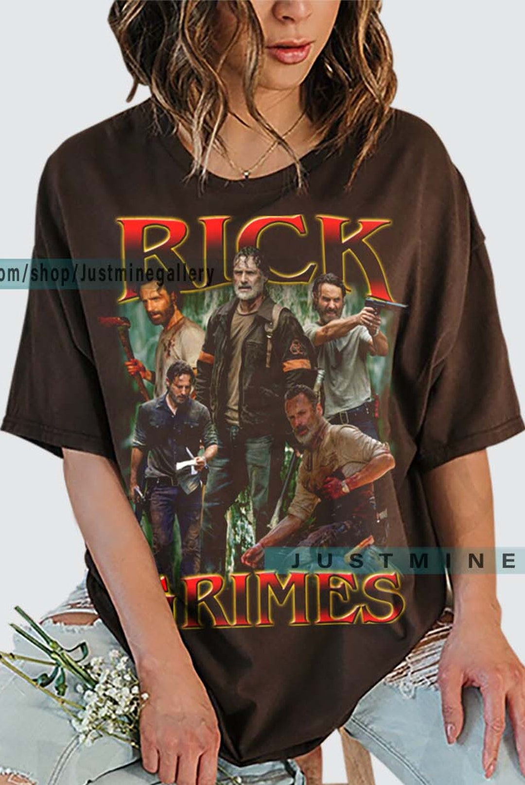 Rick Grimes Vintage T Shirt Rick Grimes 90s Graphic Tee - Etsy