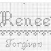 Personalized Renee' Name Meaning Cross Stitch Pattern With Bible Verse ...