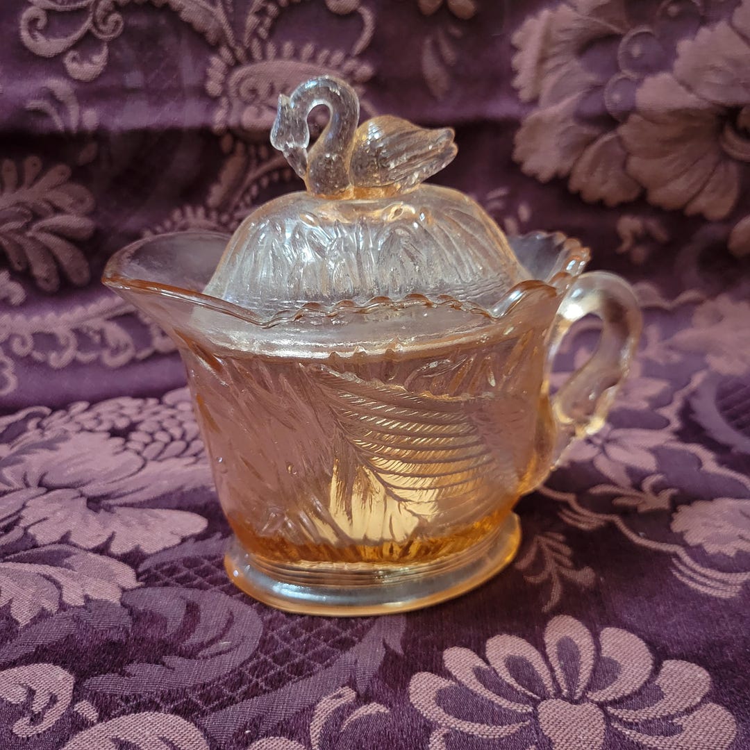 Vintage Westmoreland Pink Glass Swan Creamer W/ Lid Mint - Etsy