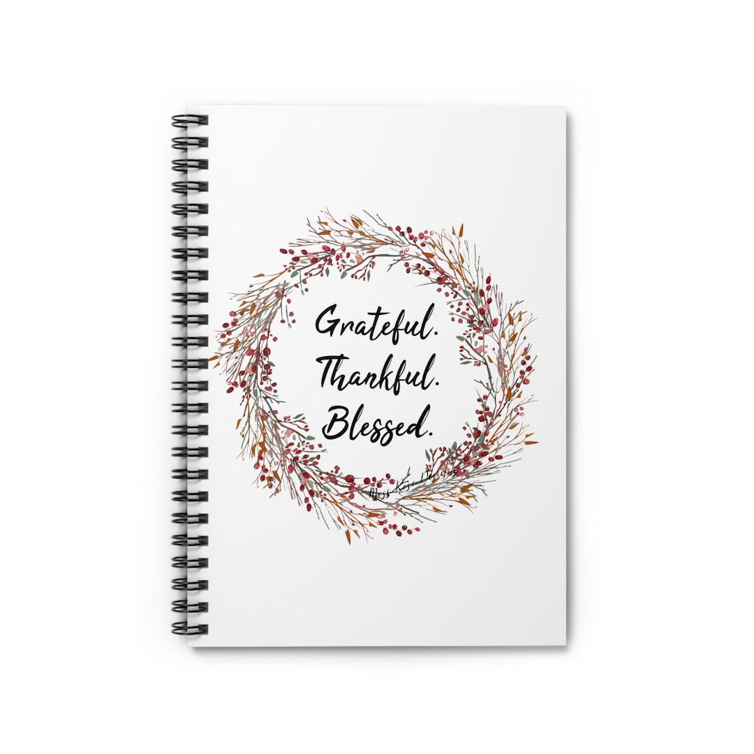 Grateful Thankful Blessed Journal Spiral Notebook - Ruled Line, Diary ...