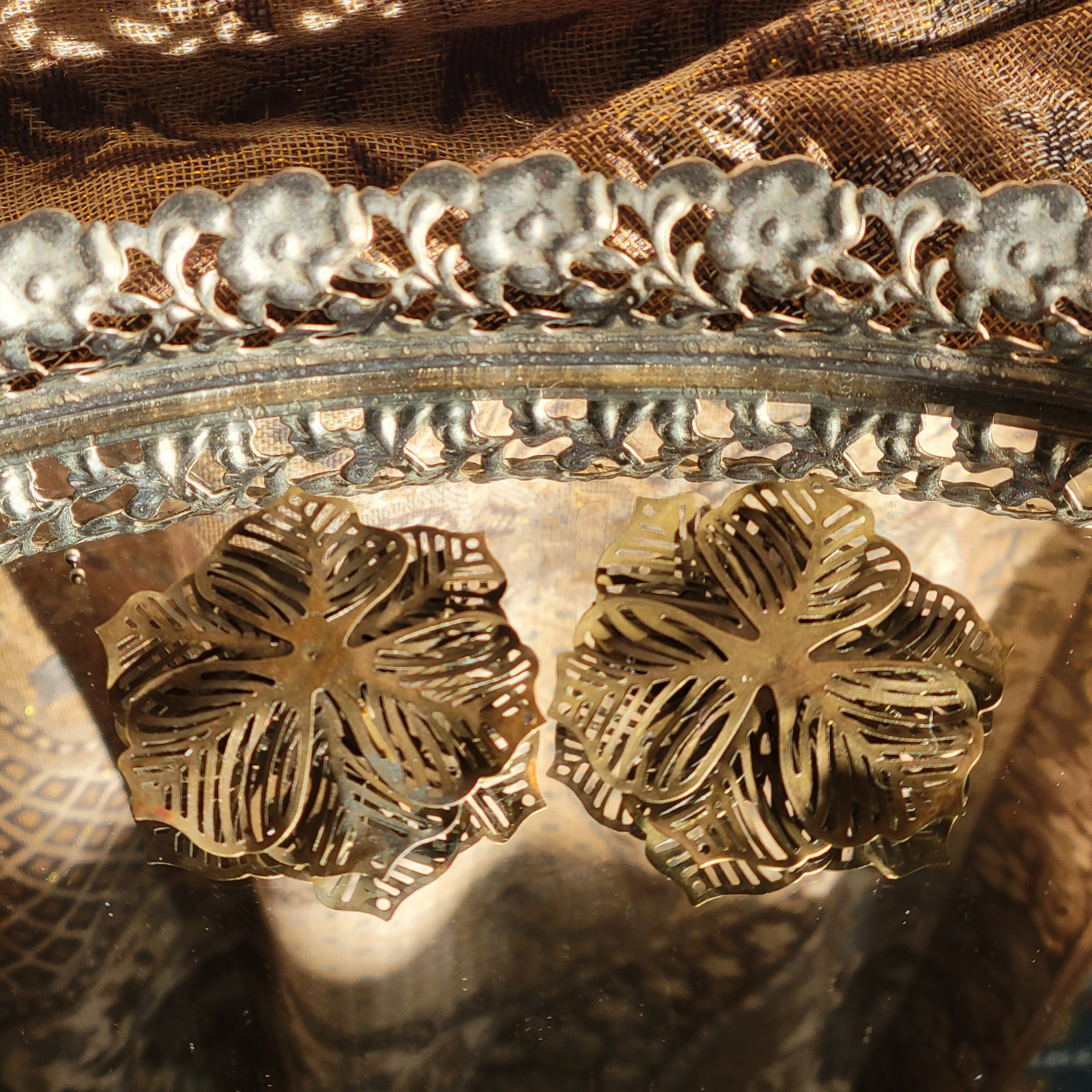 Pair of Bronze Flower, Floral Medallion 50mm Choice of Rounded Petals ...