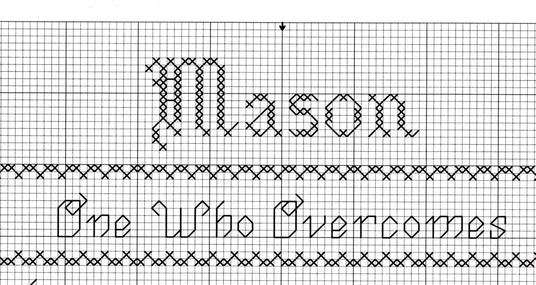 Mason Cross Stitch Pattern Name Meaning and Bible Verse Download - Etsy
