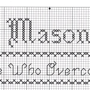 Mason Cross Stitch Pattern Name Meaning and Bible Verse Download - Etsy