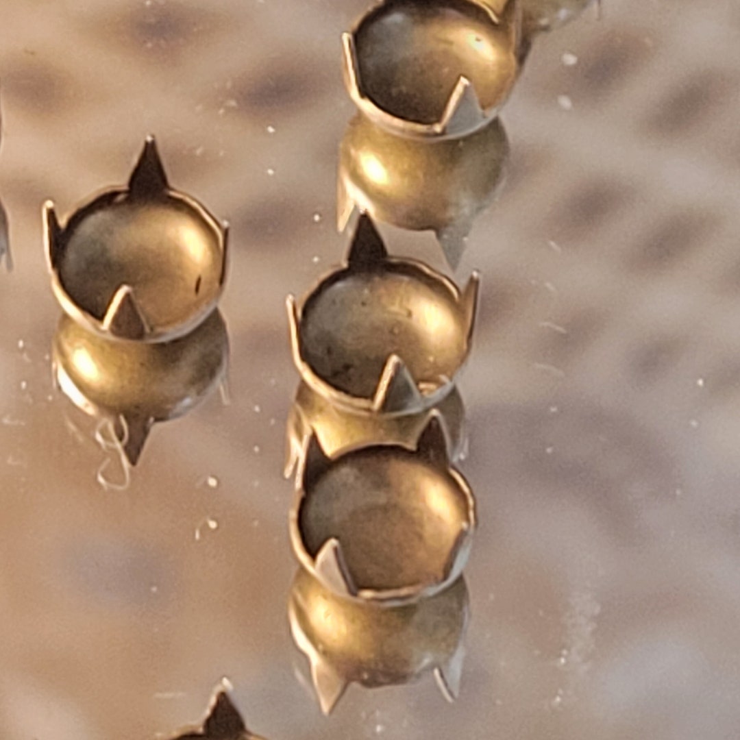 Lot of 96 6mm Round Rounded Top Bronze 4-spike Studs, Leather Craft ...