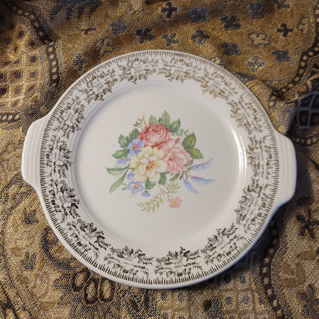 Argonne by Triumph Floral Center Gold Floral Outer Rim, Vintage ...