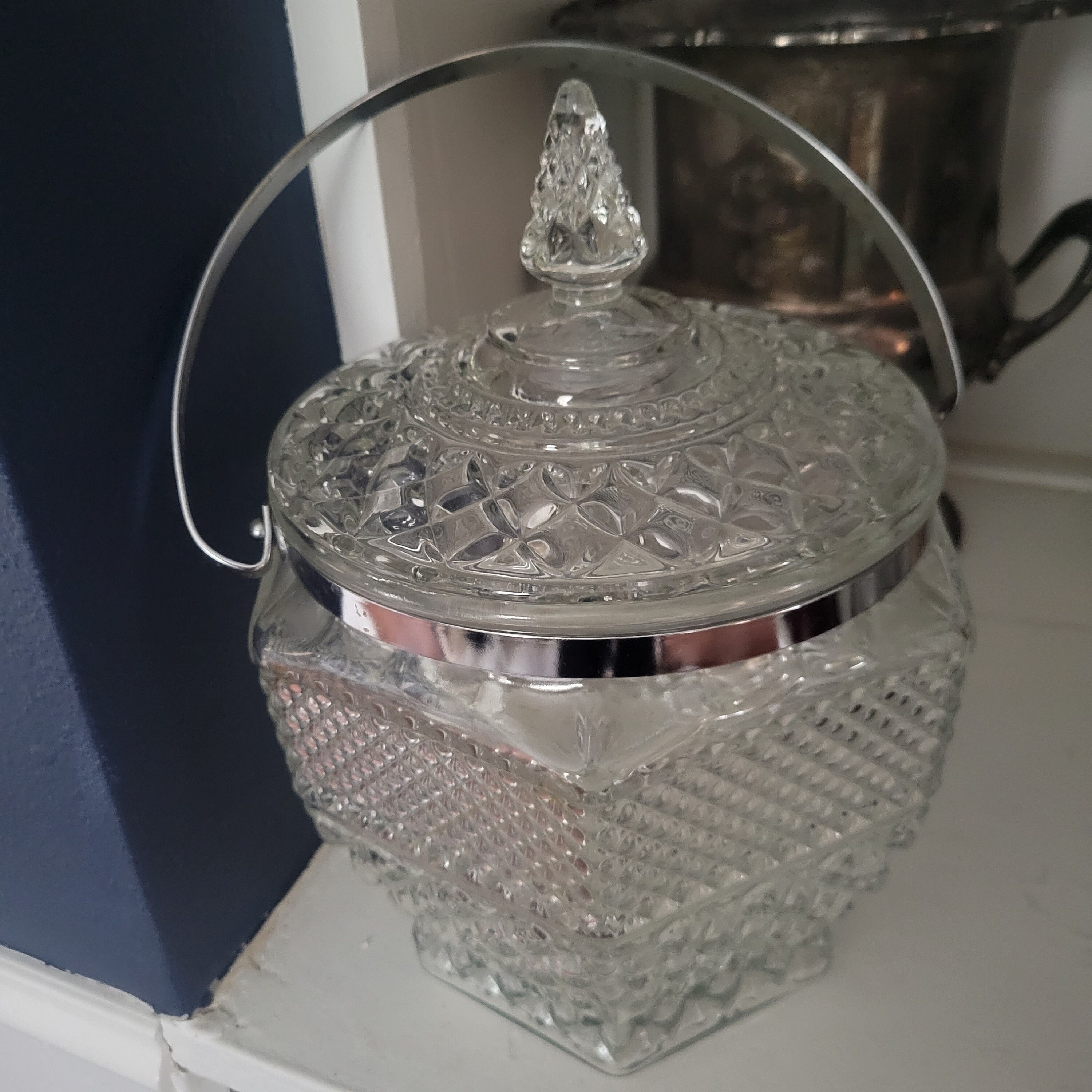 Anchor Hocking Wexford Diamond Pattern Ice Bucket - Vintage Mid Century ...