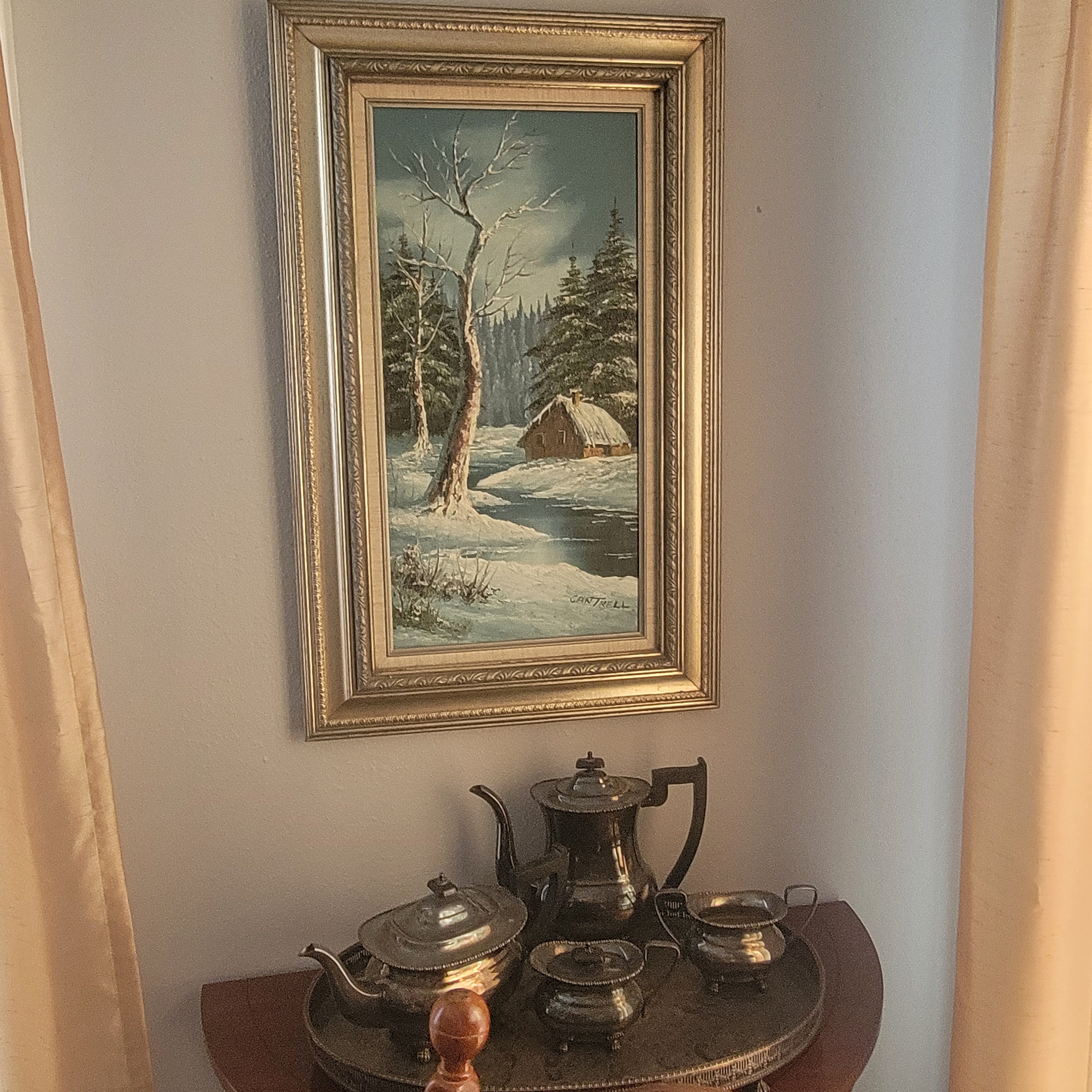 Phillip Cantrell - Signed Oil Painting - Winter Nature Woodland ...