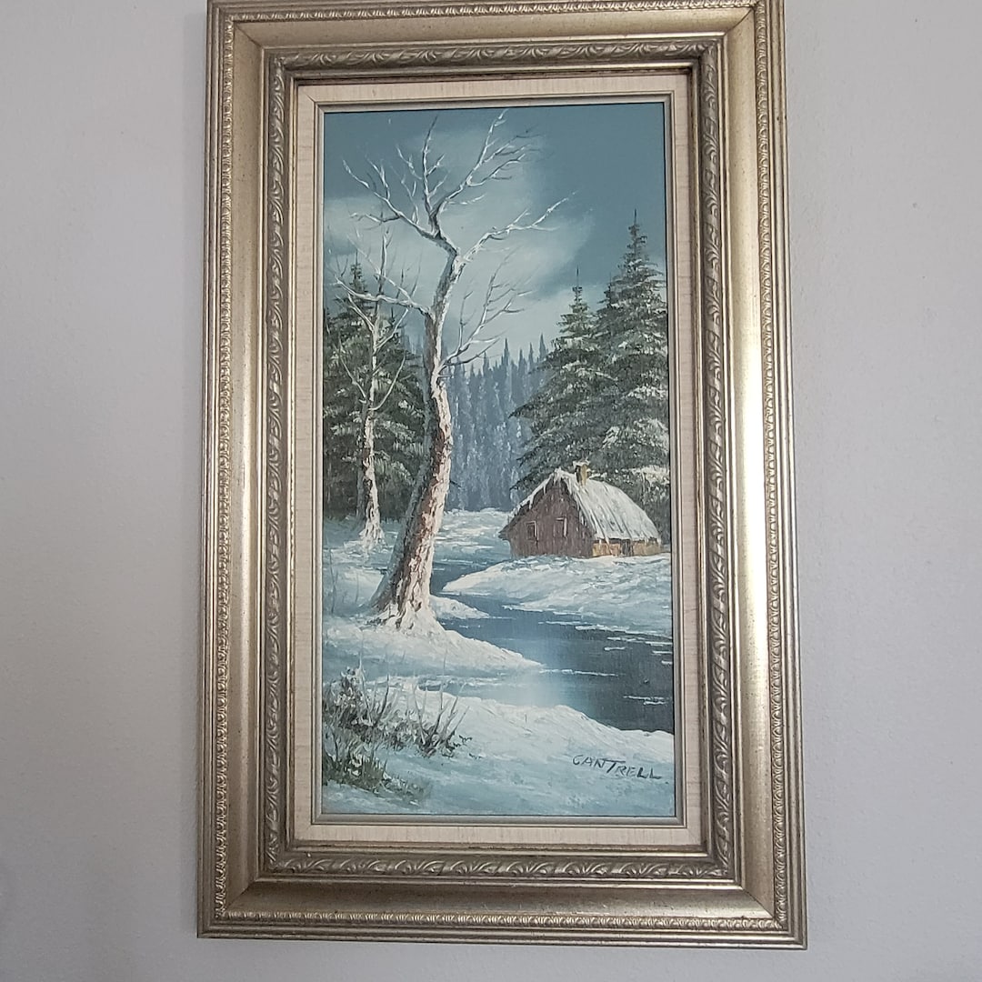 Phillip Cantrell - Signed Oil Painting - Winter Nature Woodland ...