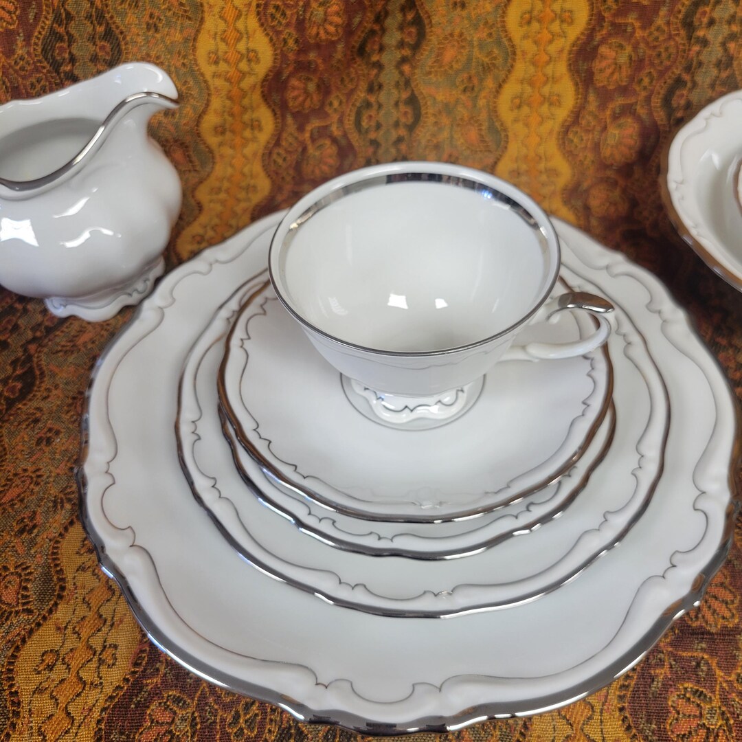 Vintage Kronester Countess China - Embossed Edge, Heavy Platinum Trim ...