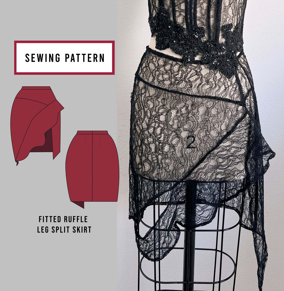 Ruﬄe Bottom Skirt Pattern | Instant Download | Split Skirt | PDF Sewing ...
