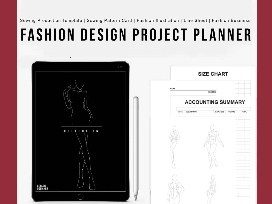 DIGITAL Sewing Project Planner | Fashion Design Planner | Seamstress ...