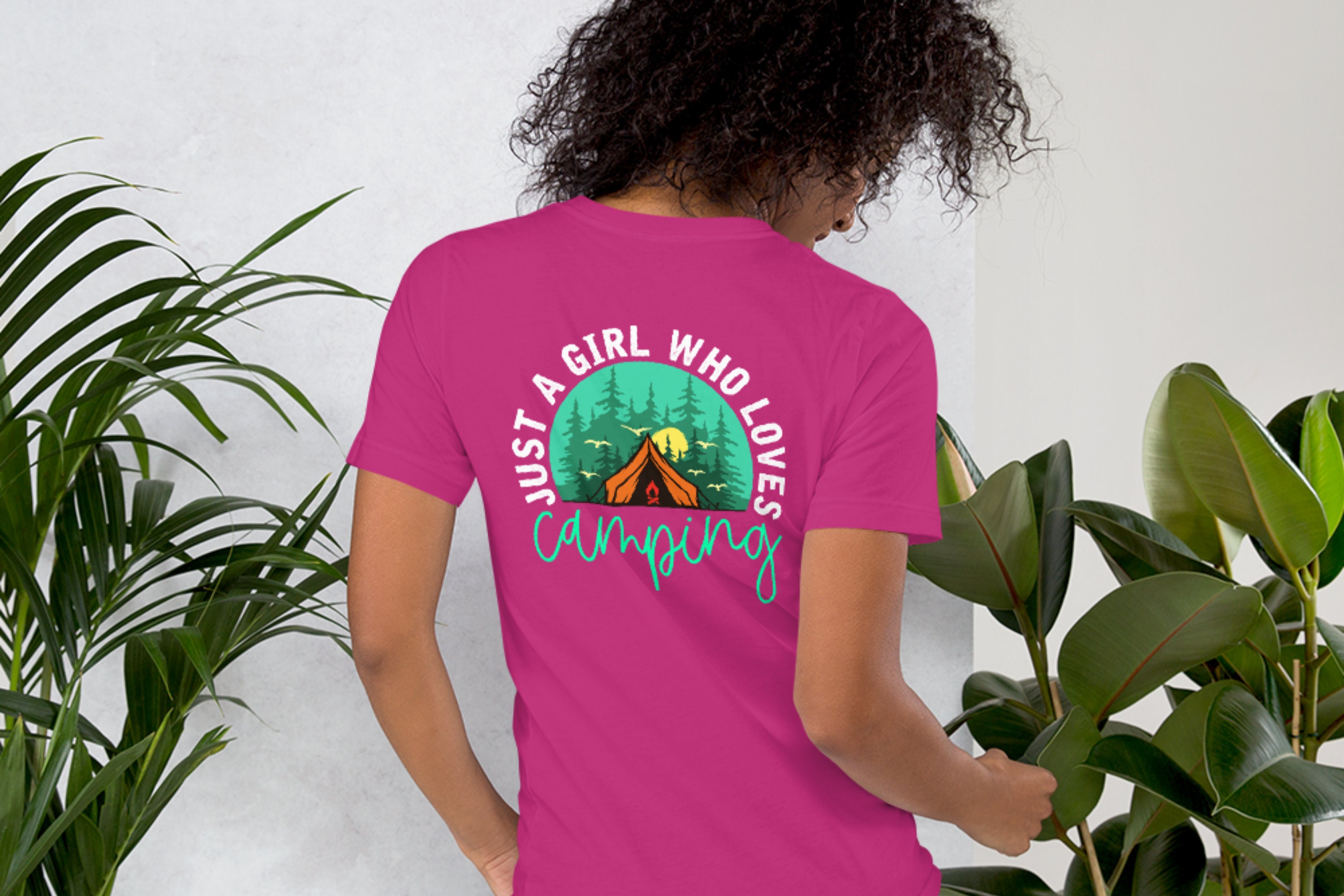 Camping Girl T-shirt, Tent Camping T-shirt, Girl Camping T-shirt, Camping Fun T-shirt, Girl ...