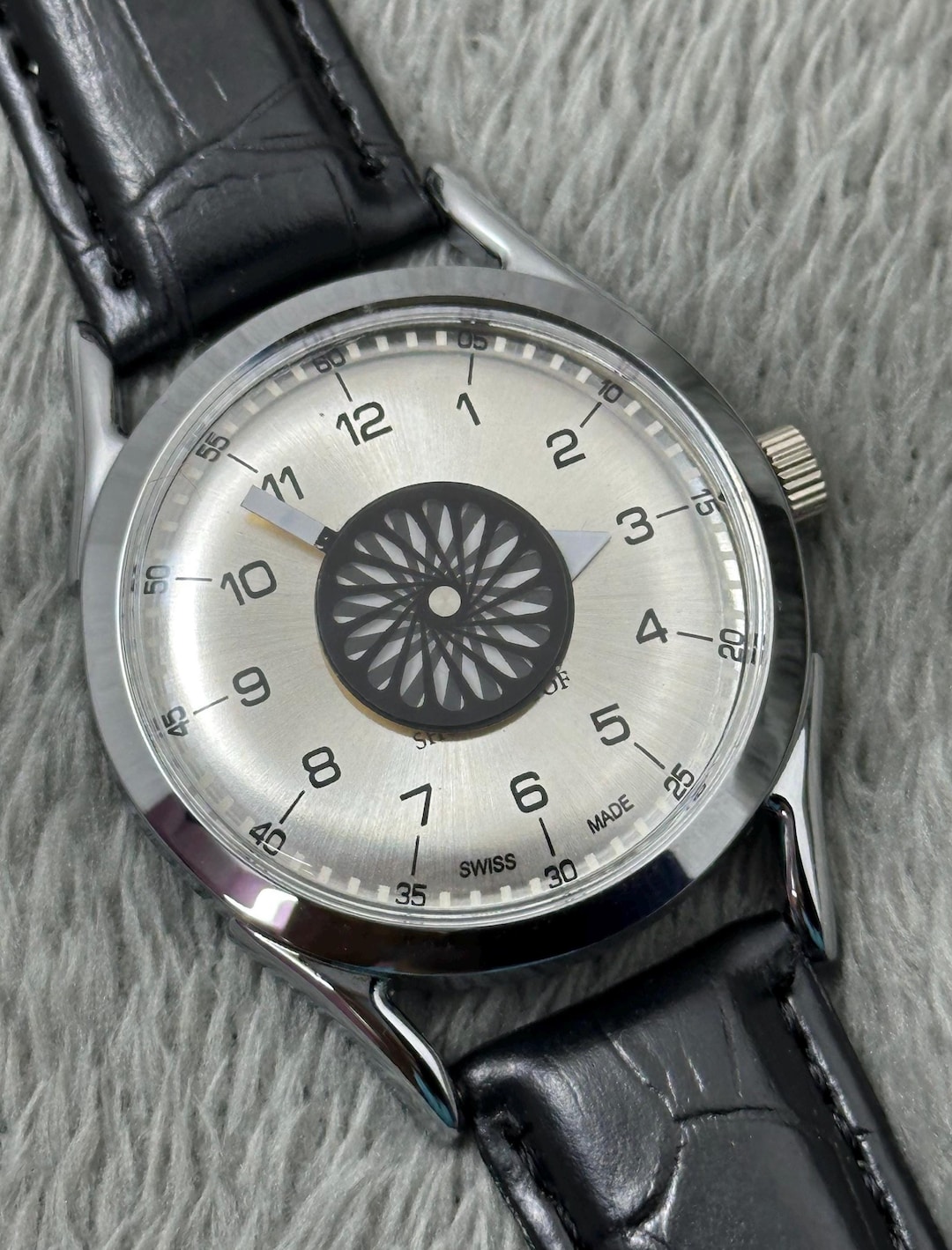 Rare Vintage ORIS Silver Dial Running Flower Hand Winding FHF Movement ...