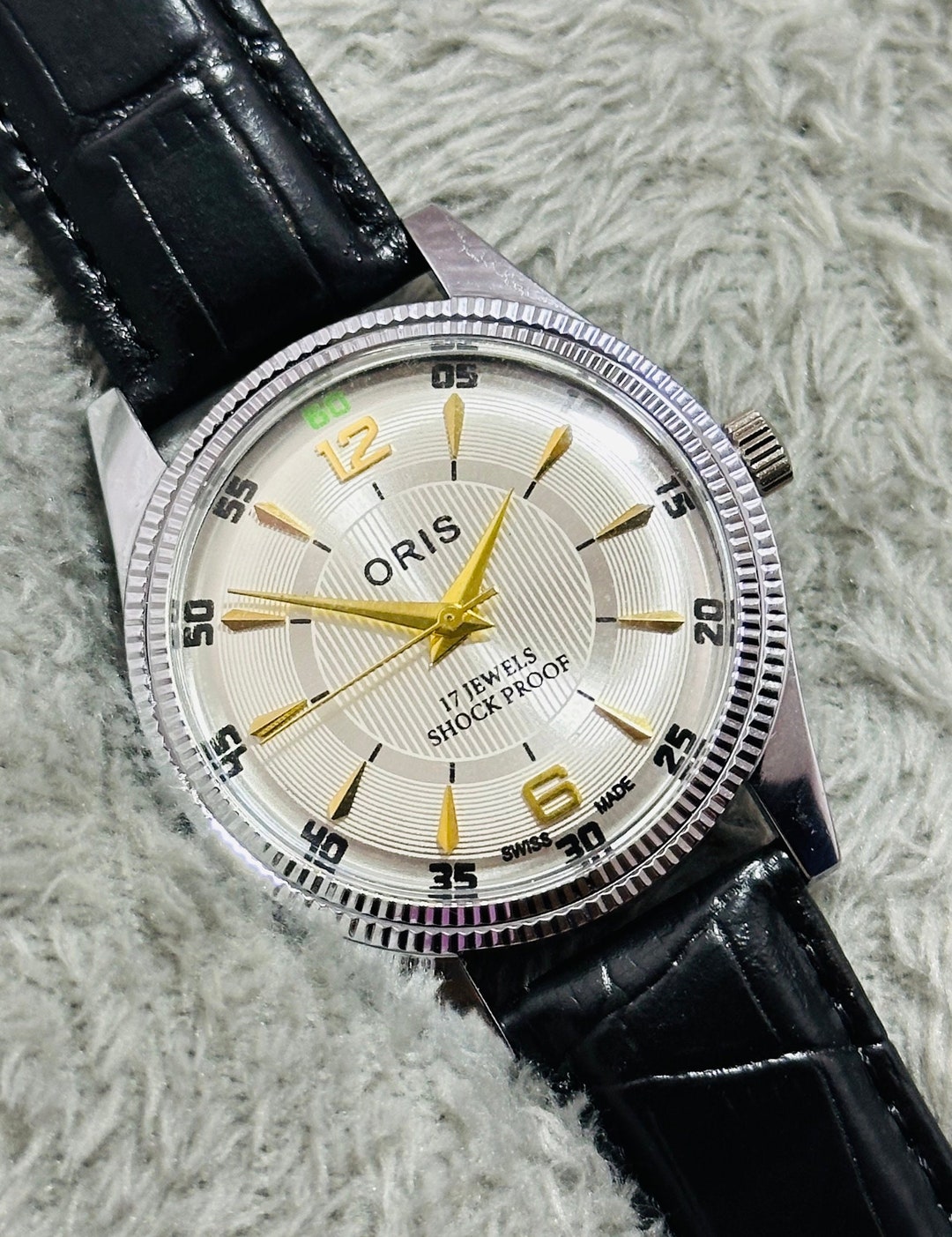 Vintage Rare Oris Silver Dial Hand Winding Wrist Watch Men's Gents FHF ...