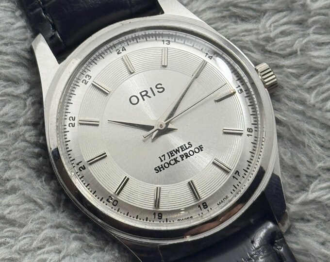 Rare Vintage ORIS Red Dial Hand Winding FHF Movement ST-96 Swiss Mens ...