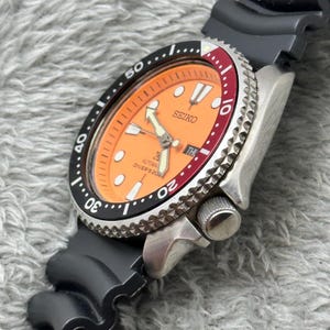 Vintage Seiko Divers Automatic Orange Dial With Silver Case Day/date ...