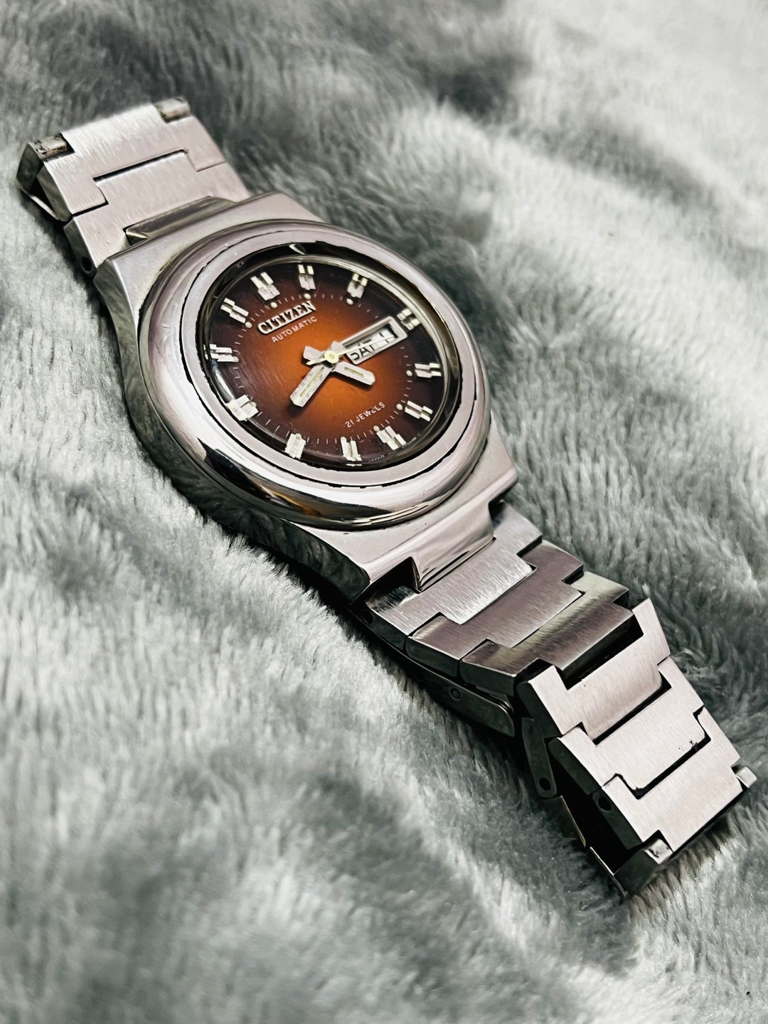 Vintage Citizen Light Red Dial Men's Watch Automatic Movement Vintage ...